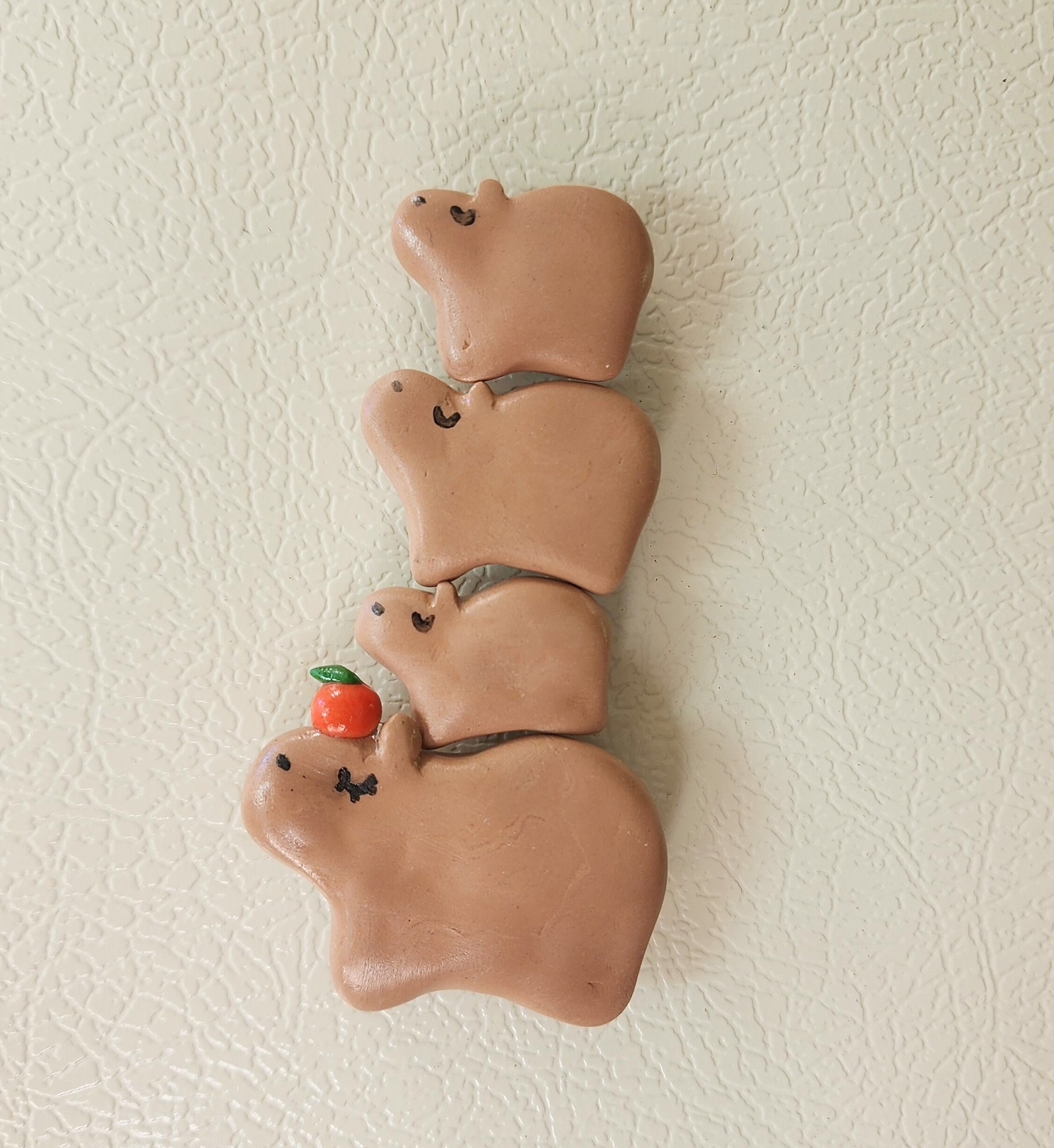 Capybara Stack Magnets 1 Pair Polymer Clay Refrigerator Magnets ...