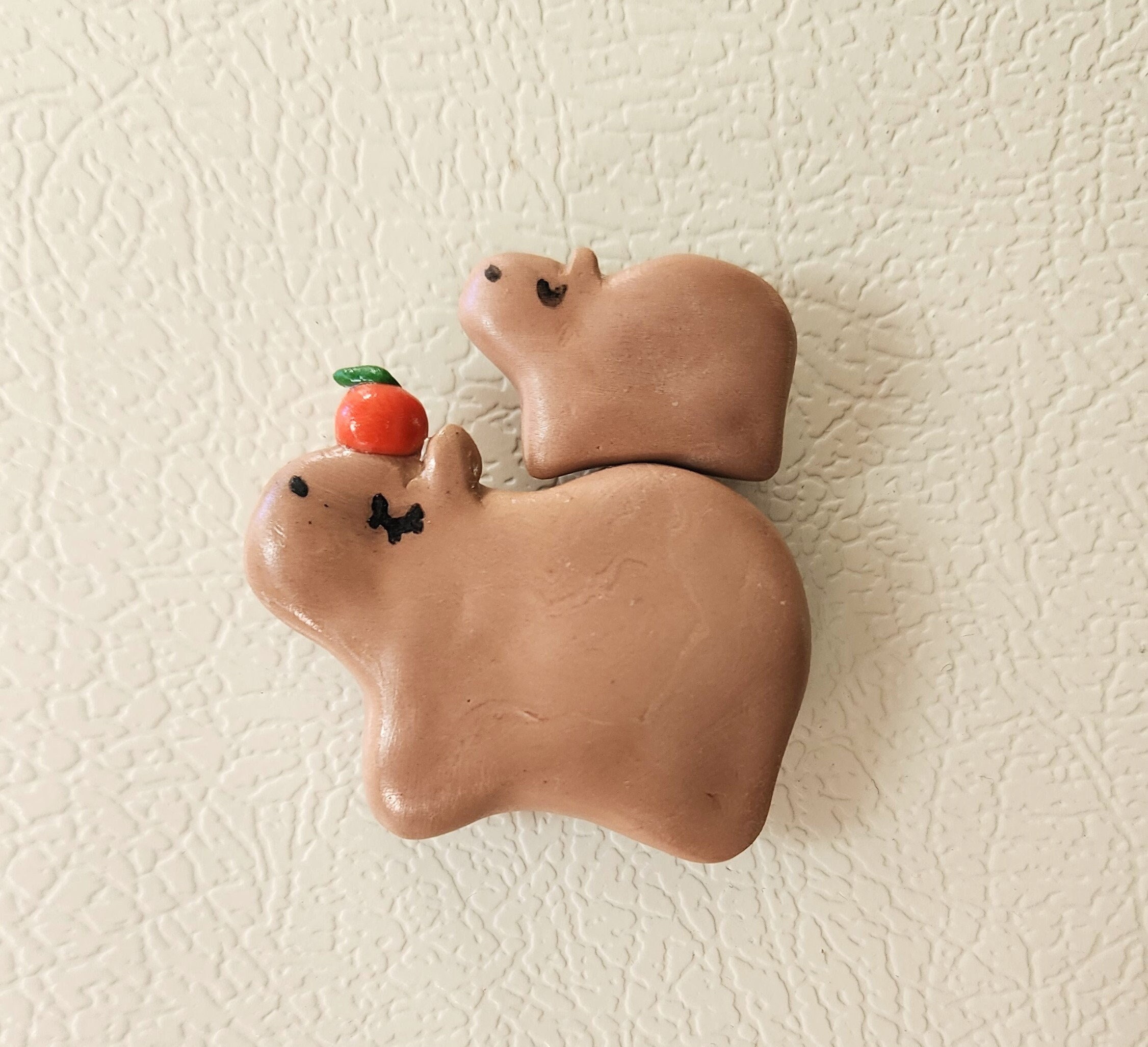 Capybara Stack Magnets | 1 Pair Polymer Clay Refrigerator Magnets ...