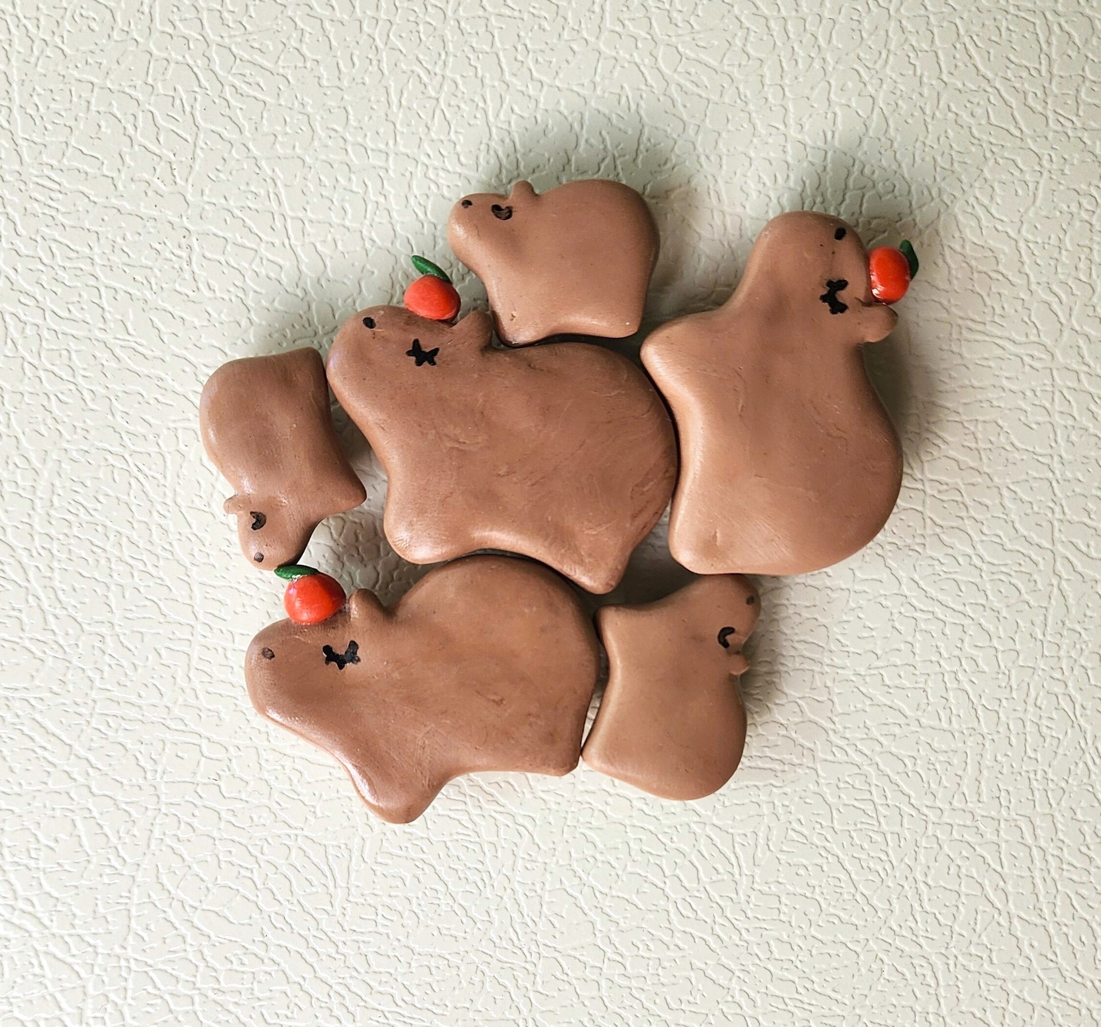 Capybara Stack Magnets 1 Pair Polymer Clay Refrigerator Magnets ...