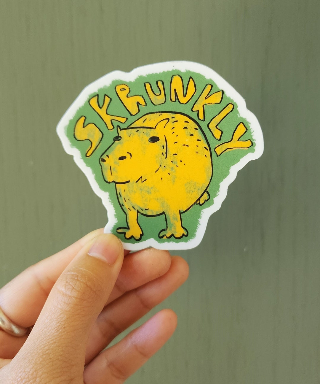 Skrunkly Capybara | Durable Vinyl Sticker | Laptop | Water Bottle ...