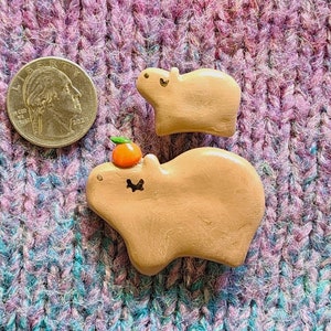 Capybara Stack Magnets | 1 Pair Polymer Clay Refrigerator Magnets ...
