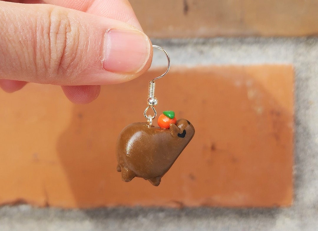 Capybara Earrings | Cute Animal Dangle Earrings - Etsy