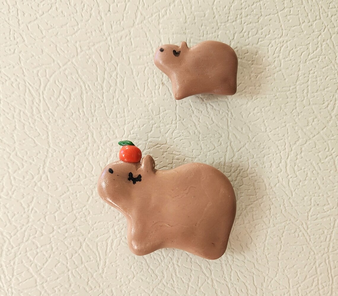 Capybara Stack Magnets 1 Pair Polymer Clay Refrigerator Magnets ...