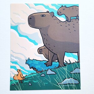 Giant Capybara Art Print | Illustration - Etsy