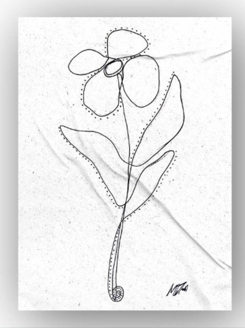 Fine Line Floral Print Pack, Simple Minimalist Drawings, Basic Single ...