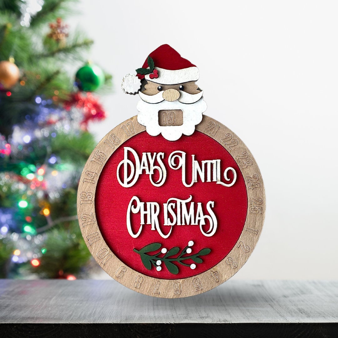 Santa Advent Calendar | Wooden Christmas Countdown | Countdown to ...