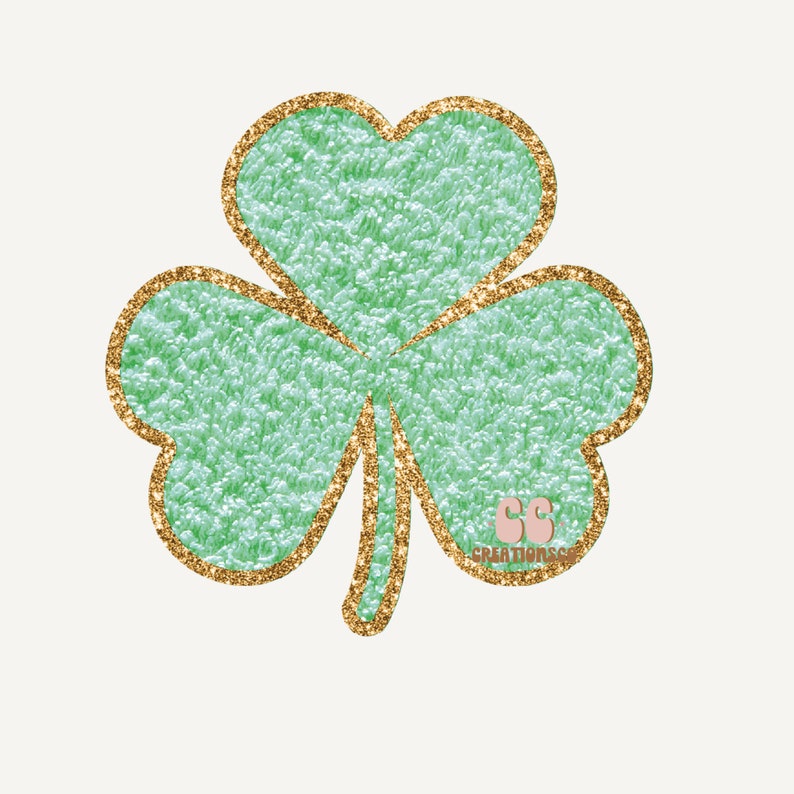 Chenille Shamrock Png-st Patrick's Day Sublimation Digital Design Download-lucky Png, Chenille ...