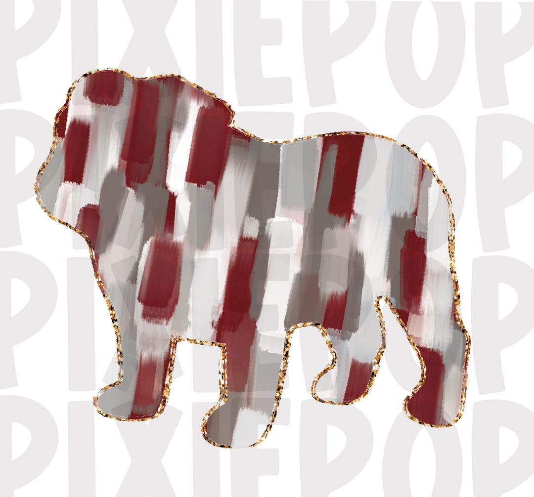 Maroon Bulldog Png, Messy Paint Bulldog, Sublimation, Go Bulldogs ...