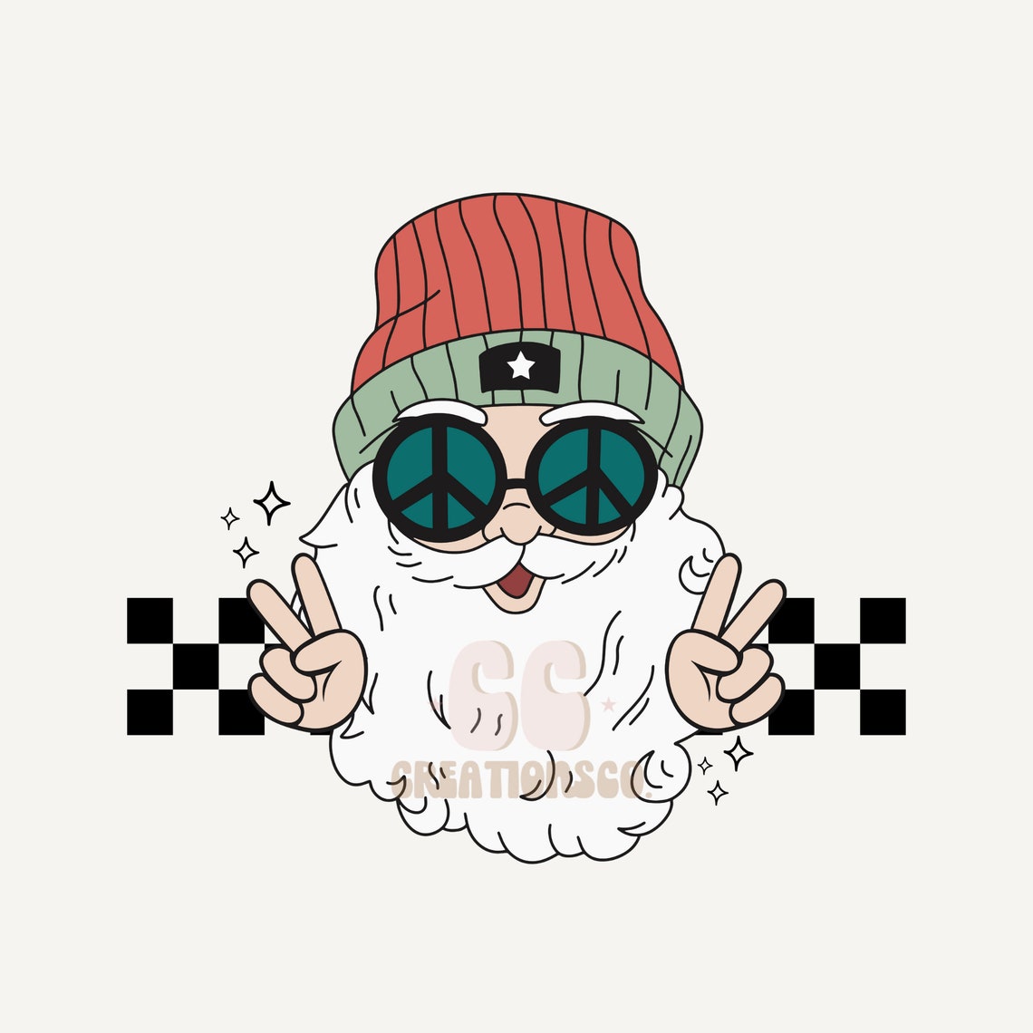 Retro Christmas Png, Groovy Santa Clipart Png,retro Holiday Png ...