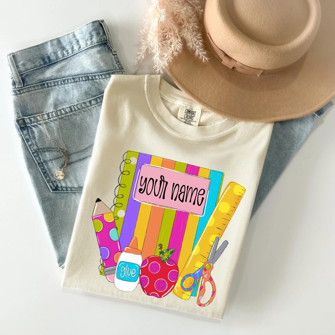 Custom Teacher Heat Transfer: Pencil Bow DTF, Personalized Name - Etsy