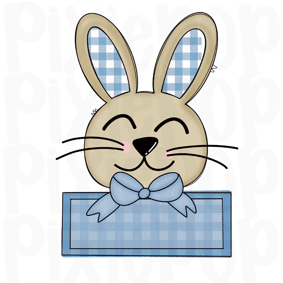 Boy Easter Bunny Name Plate Png Sublimation Design Download, Easter ...