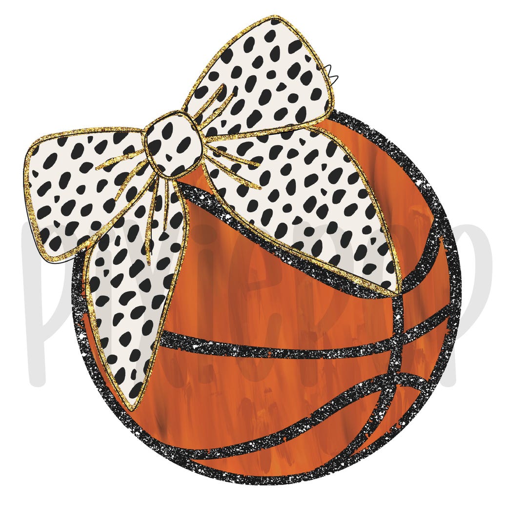 Coquette Black Glitter Basketball Png Girls Basketball Design Dtf Girls ...