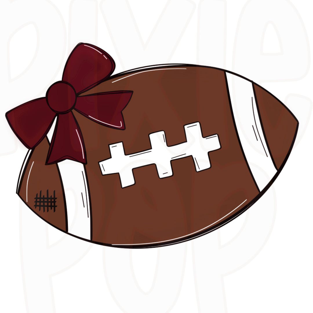 Coquette Football Png Coquette Bow Png Hand Drawn Football Png Digital ...