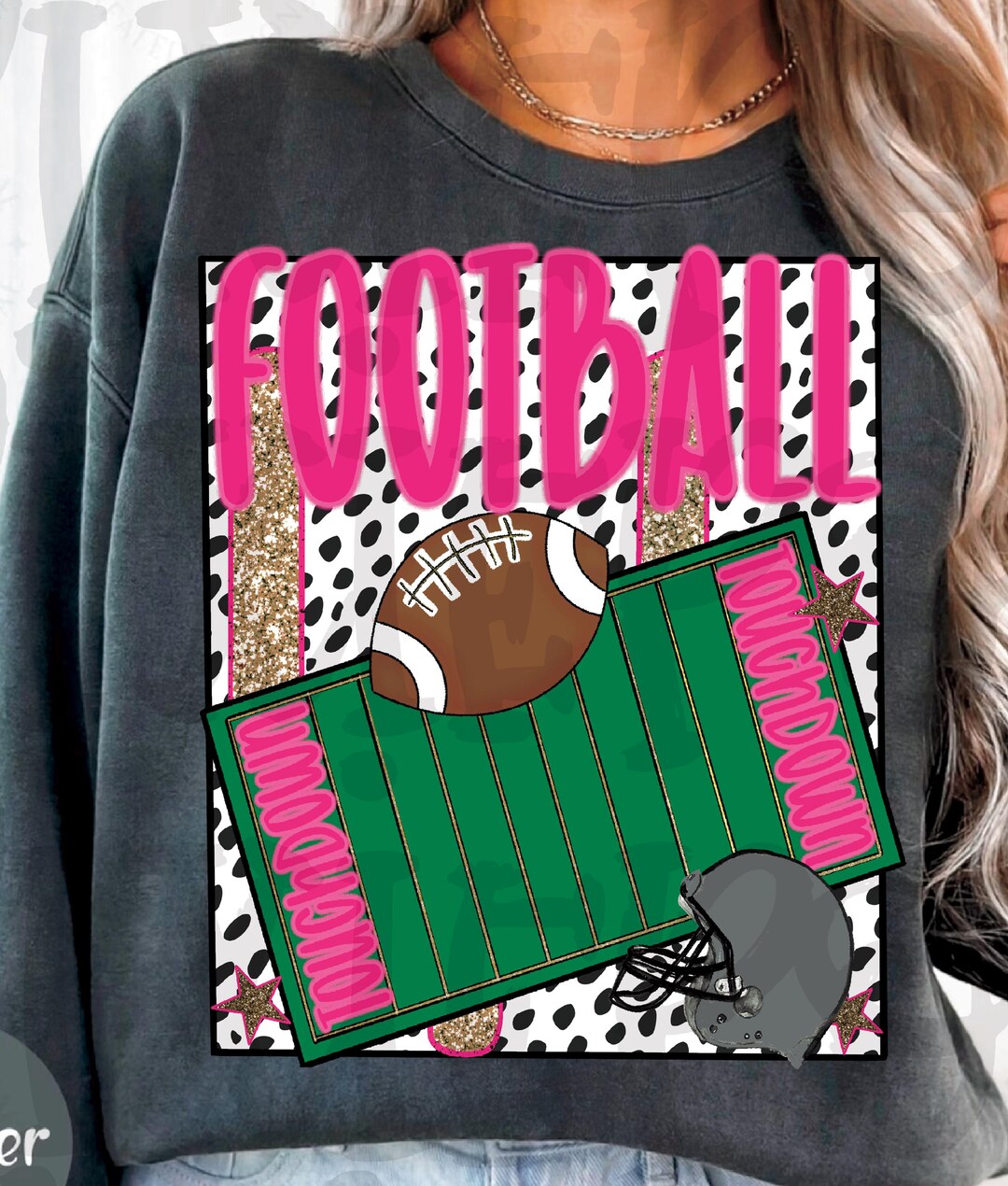 Preppy Football Png, Football Sublimation Design, Sports Digital ...