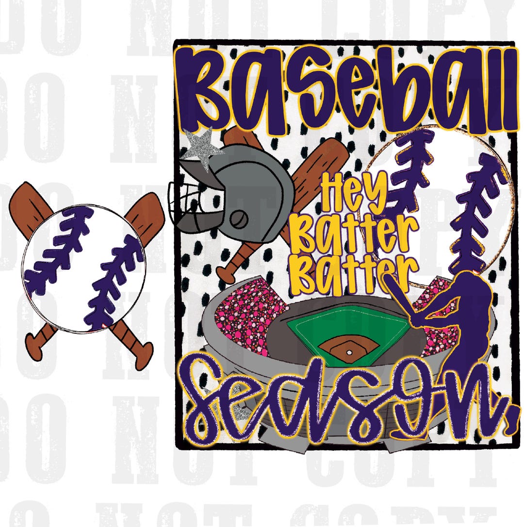Baseball Preppy Png, Front Back Png Hand Drawn Baseball Png Digital ...