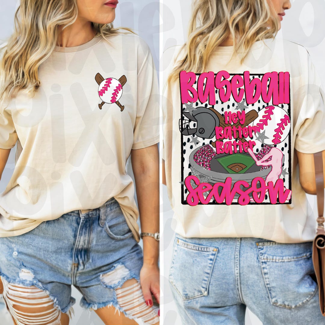 Preppy Baseball Season Front Back Png High School Mascot, Girly ...