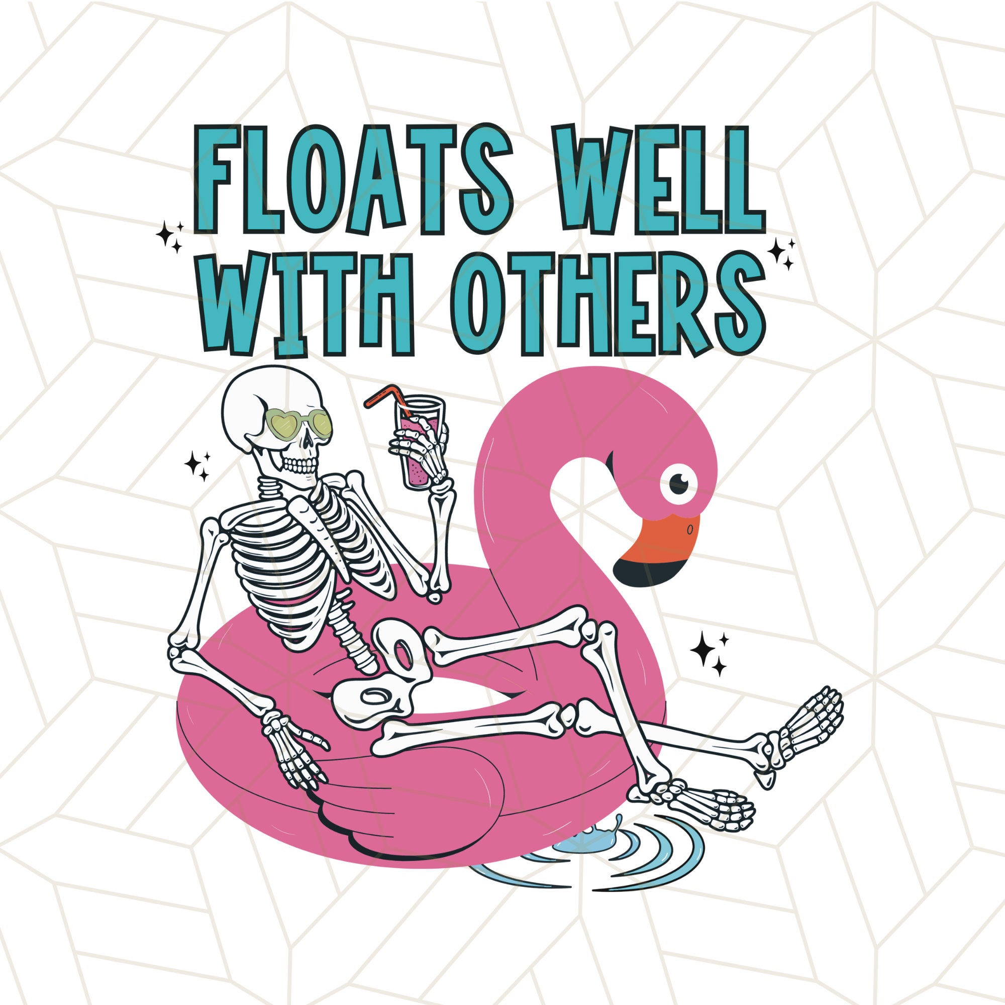 Summer PNG Digital Design Download, Skeleton Png, Summer Png, Pool ...