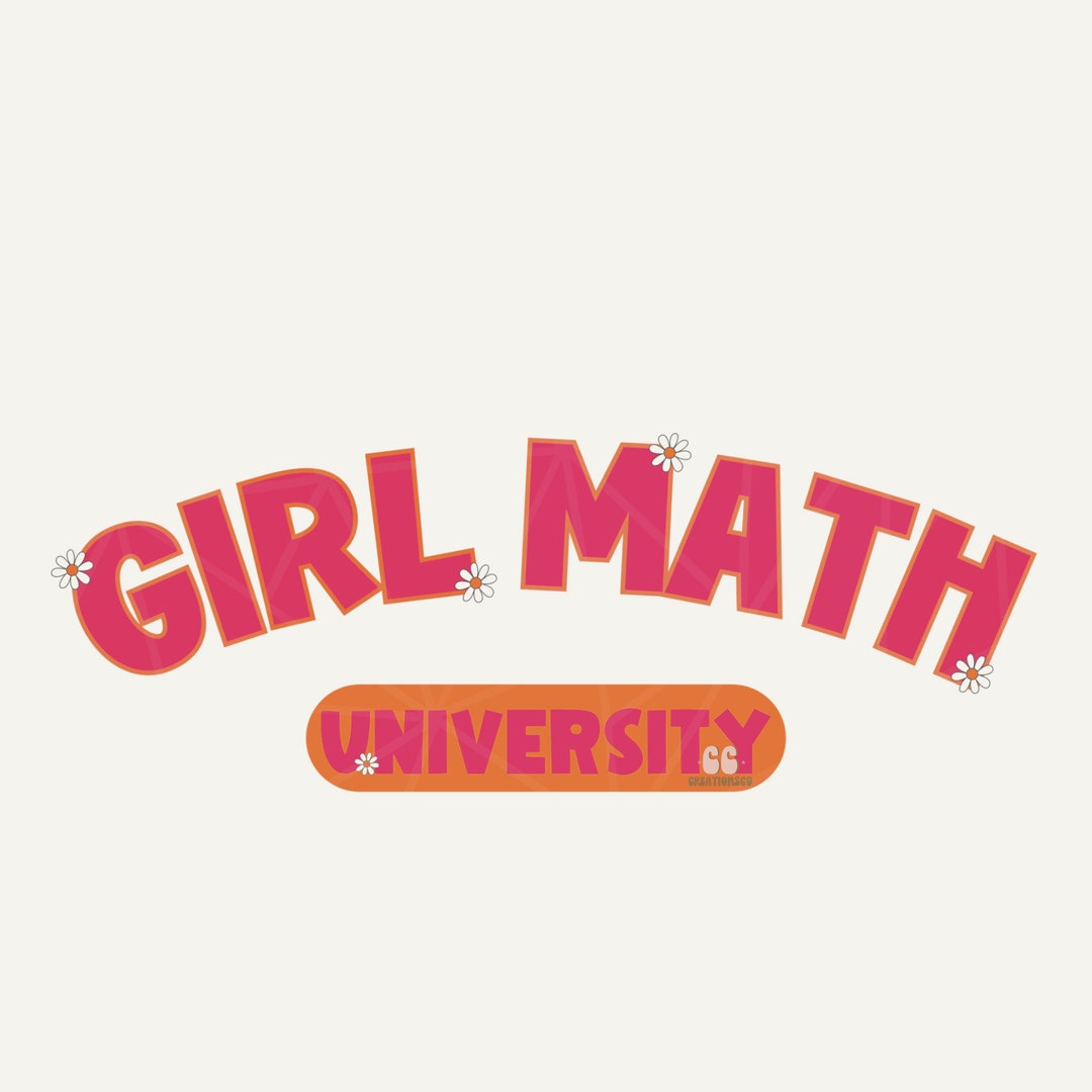 Girl Math University PNG, Girl Math PNG, Trendy PNG, Retro Png ...