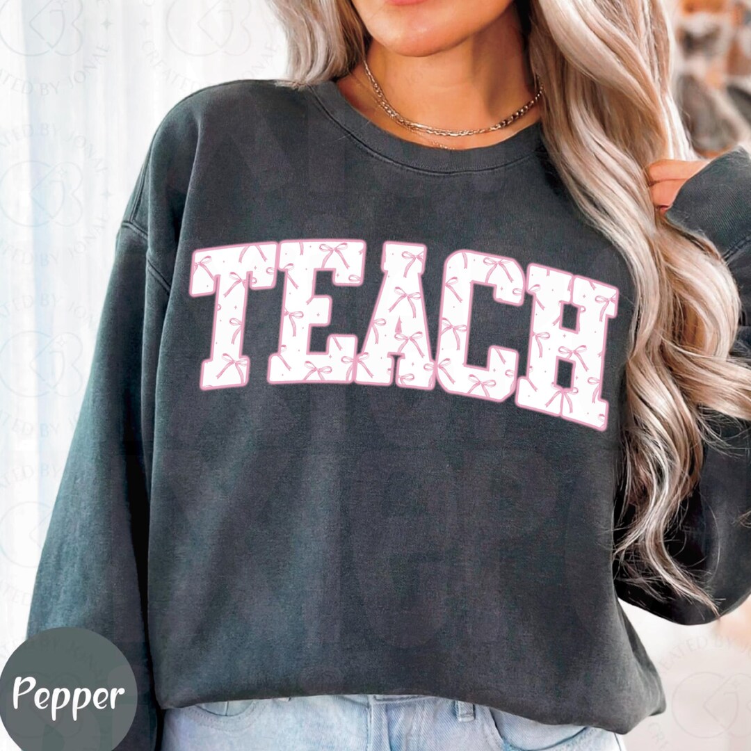 Coquette Teach PNG, Bow Teacher Png, Bows Teach PNG, Varsity Teach Png ...