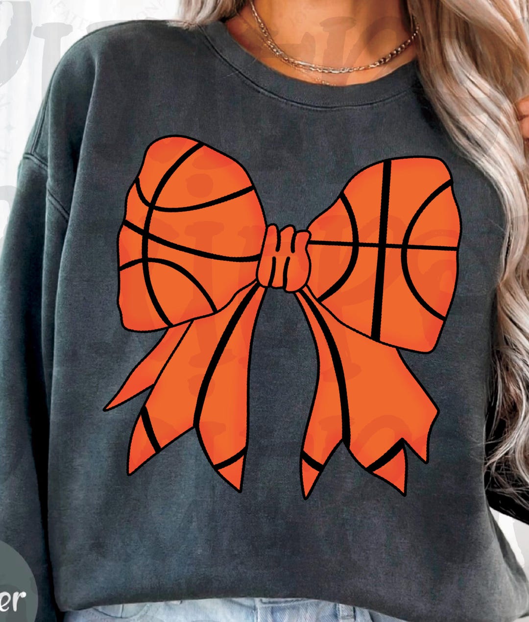Basketball Coquette Bow Png, Game Day Basketball Bow, Hand Drawn ...