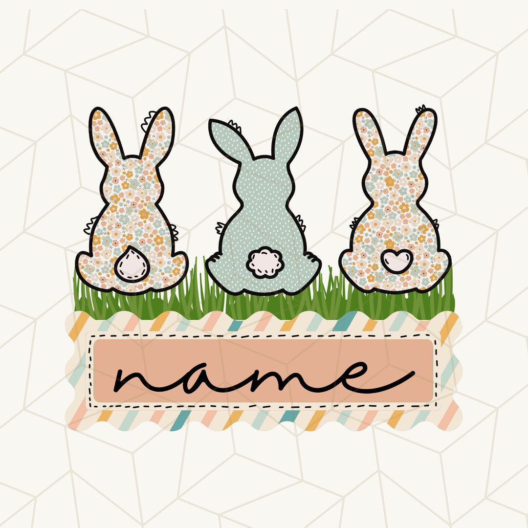 Customize Name Easter PNG, Girls Bunny, Personalized Easter Tag ...
