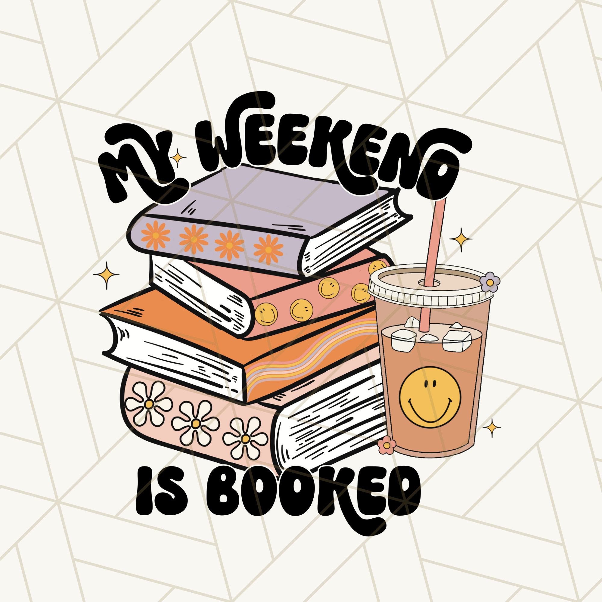 My Weekend is Booked Png-retro Book Lover Sublimation Digital Design ...