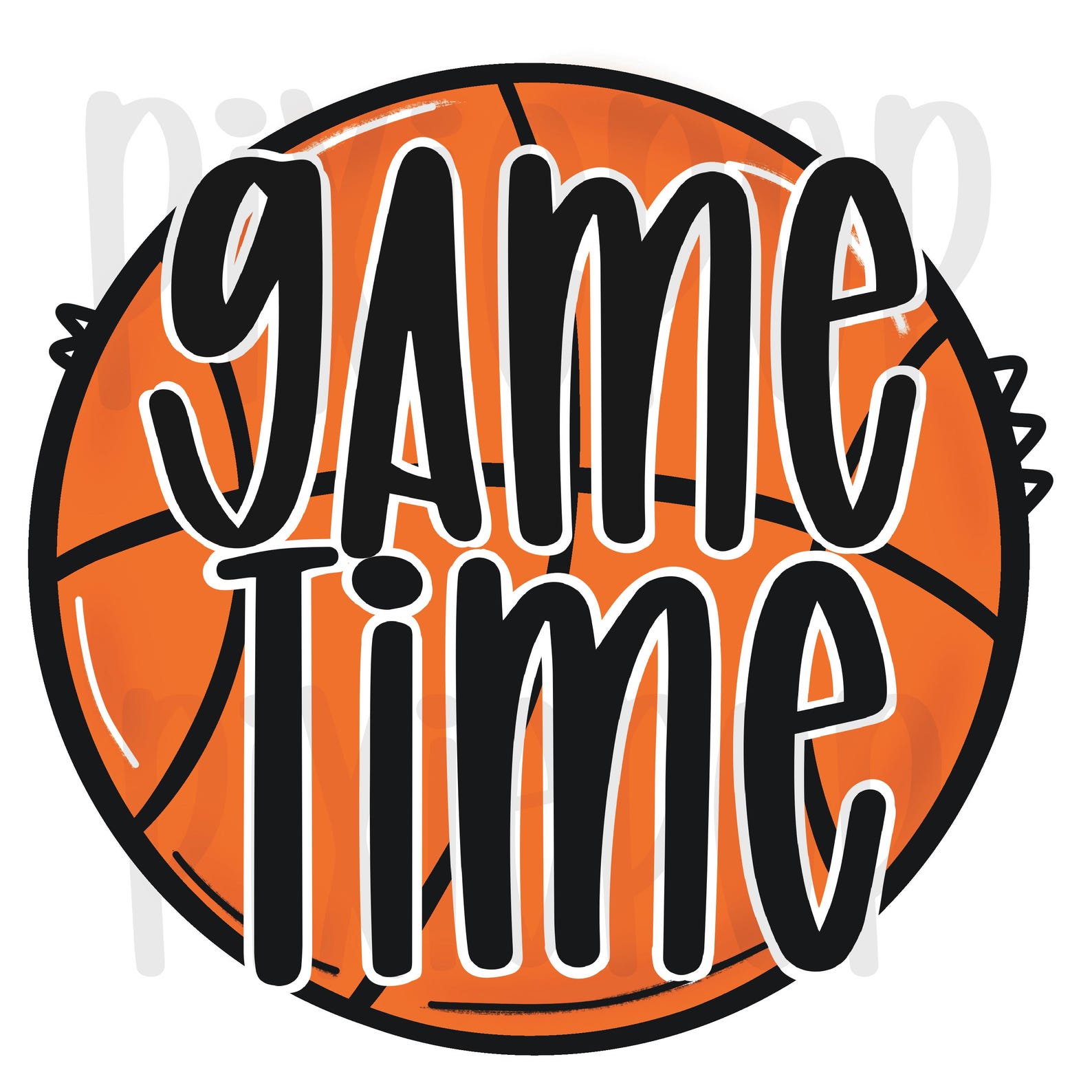 Game Time Basketball PNG | Hand Drawn | Sublimation Design | Basketball ...