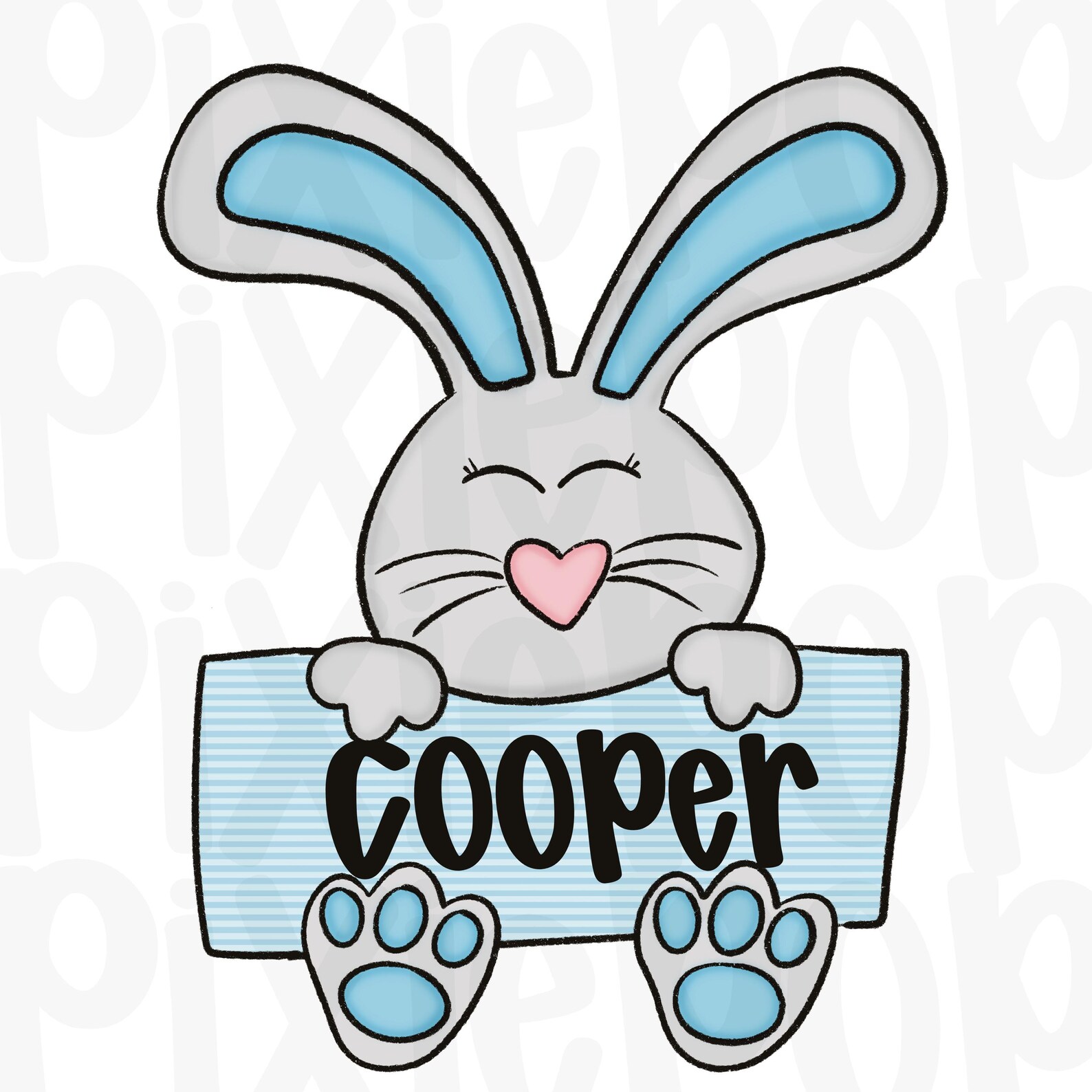 Boy Easter Bunny Name Plate Png Sublimation Design Download, Easter ...