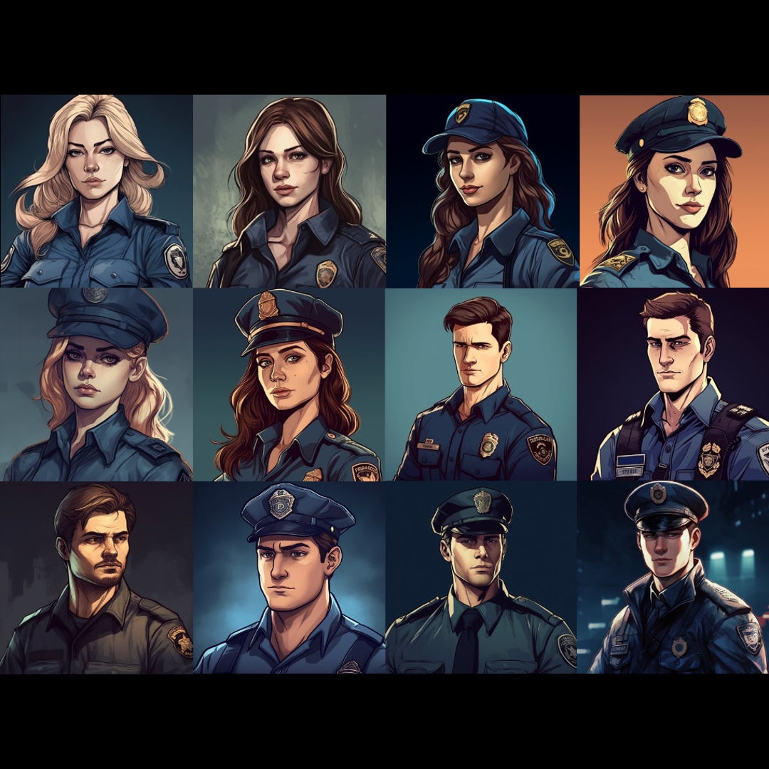 Animated Police Character Pack Character Portrait - Etsy