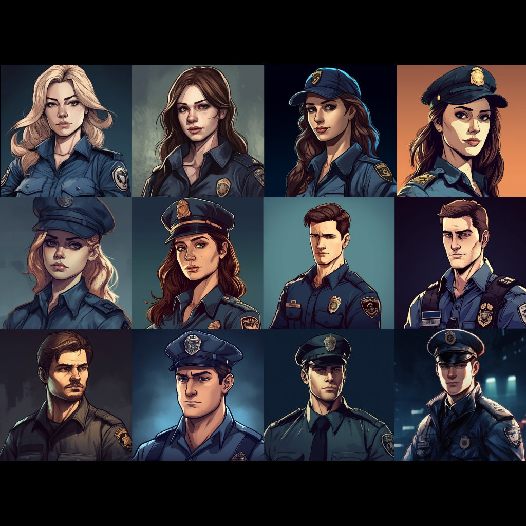 Animated Police Character Pack Character Portrait - Etsy