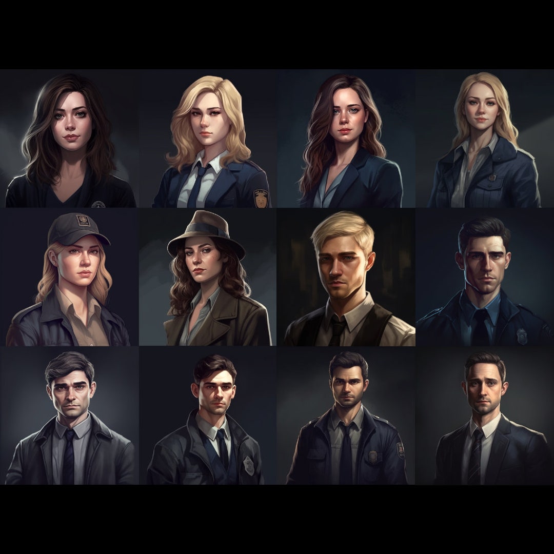 Realistic Detective Character Pack | Character Portrait - Etsy