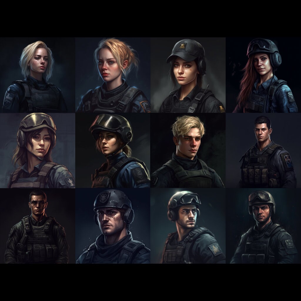 Realistic SWAT Character Pack | Character Portrait - Etsy