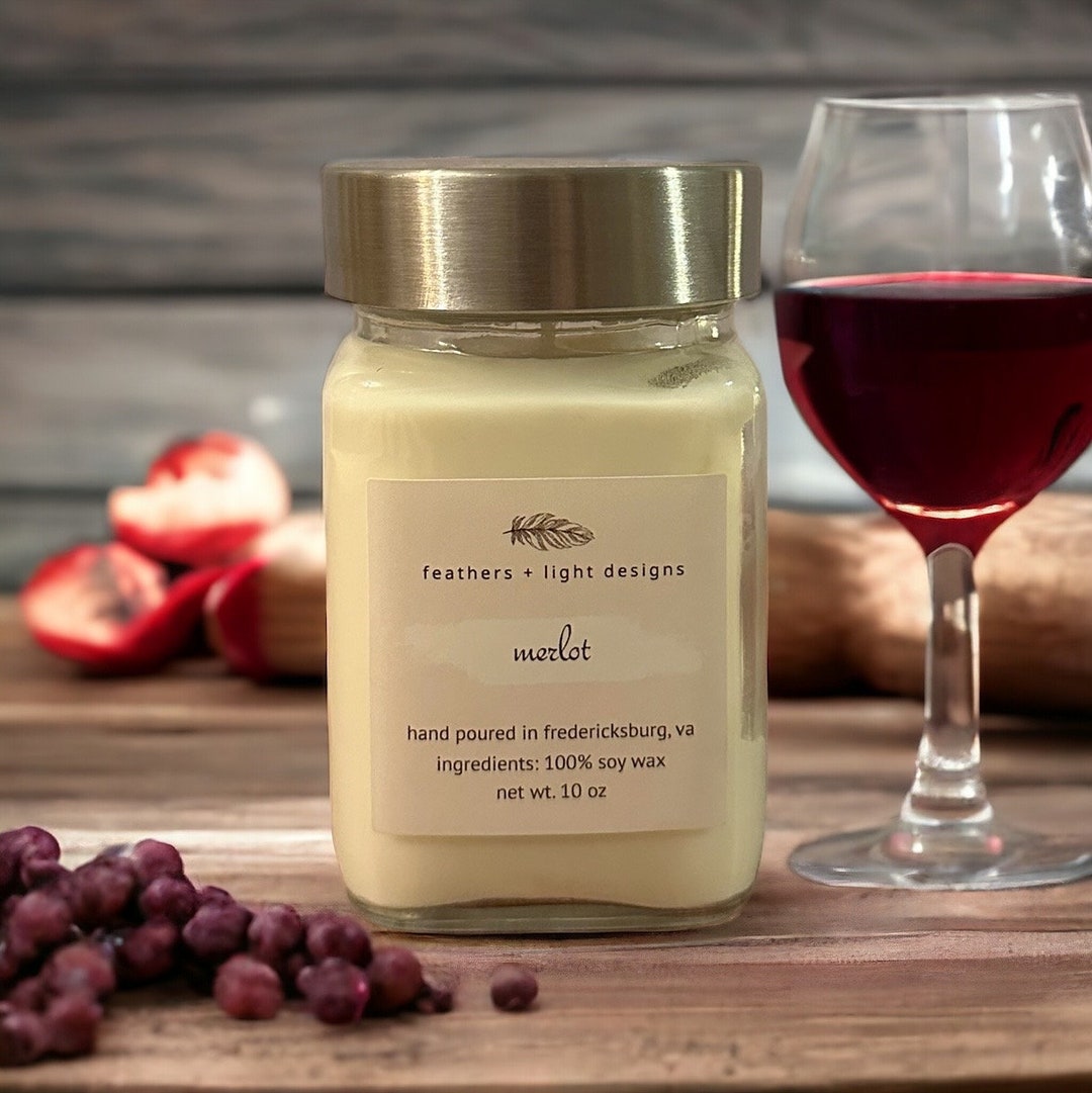 100% Soy Wax Candle Merlot Candle Unique Candle Gifts Hand Poured Wine ...