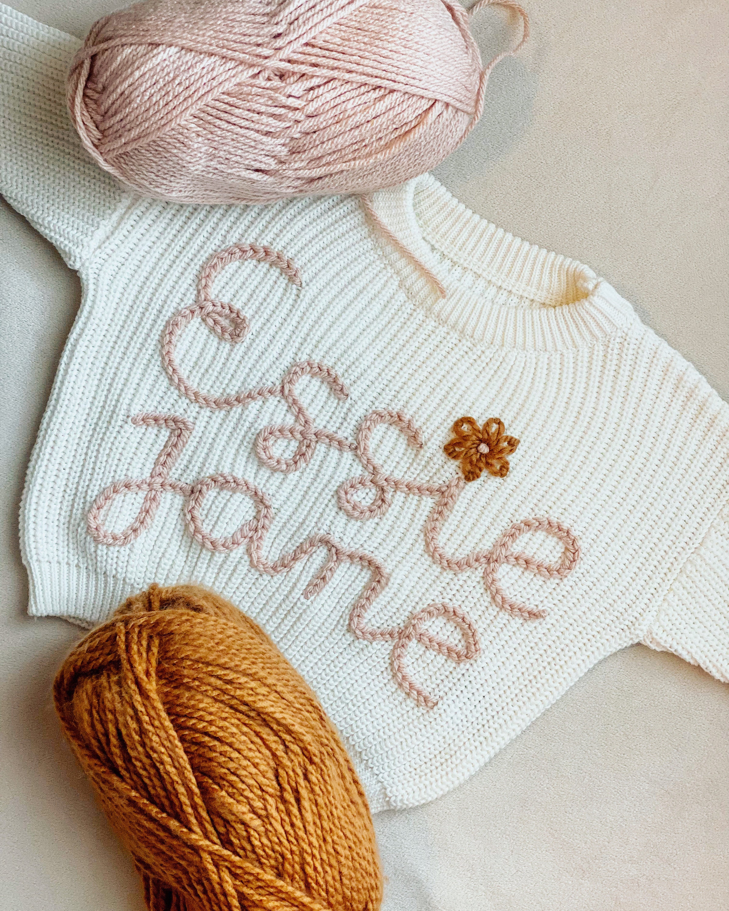 Custom Name Hand Embroidered Sweater - Etsy