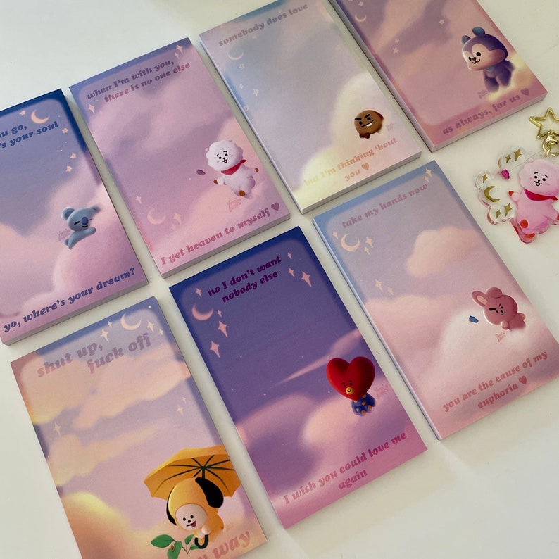 BT21 Lyric Notepads BTS Kpop Memopads - Etsy