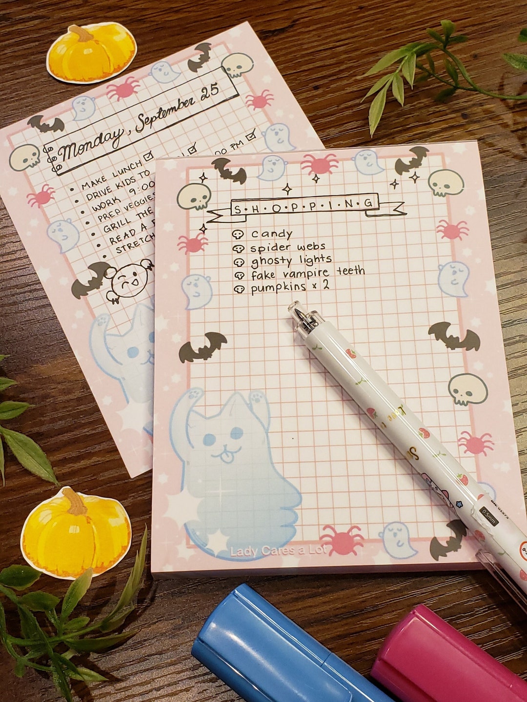 NOTEPAD: Cute Ghost Cat Spooky Halloween Notepad - Etsy
