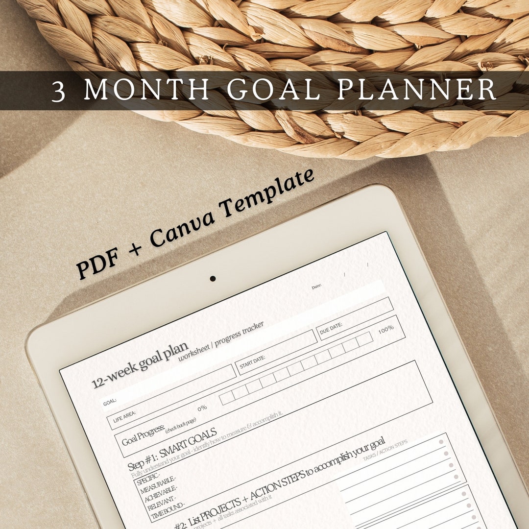 Quarterly Goal Planner | Smart Goal Worksheet | Self Improvement | ADHD ...