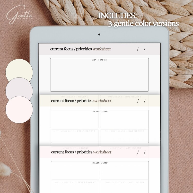 Priority & Focus Worksheet | Printable PDF | Canva Template | Digital ...