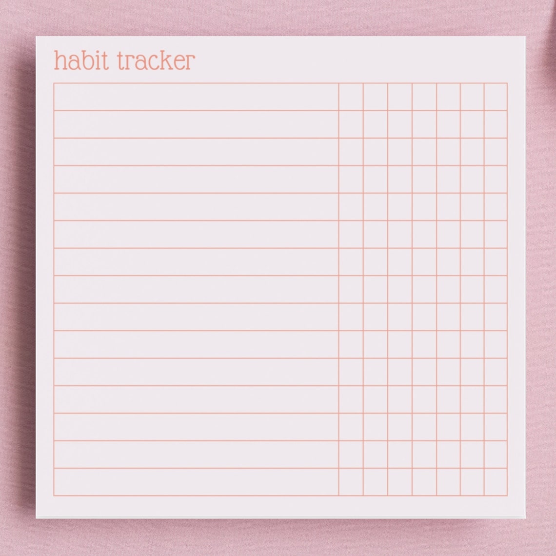 Habit Tracker Sticky Notepad - Lavender - 50 Pages - 3x3 in ...