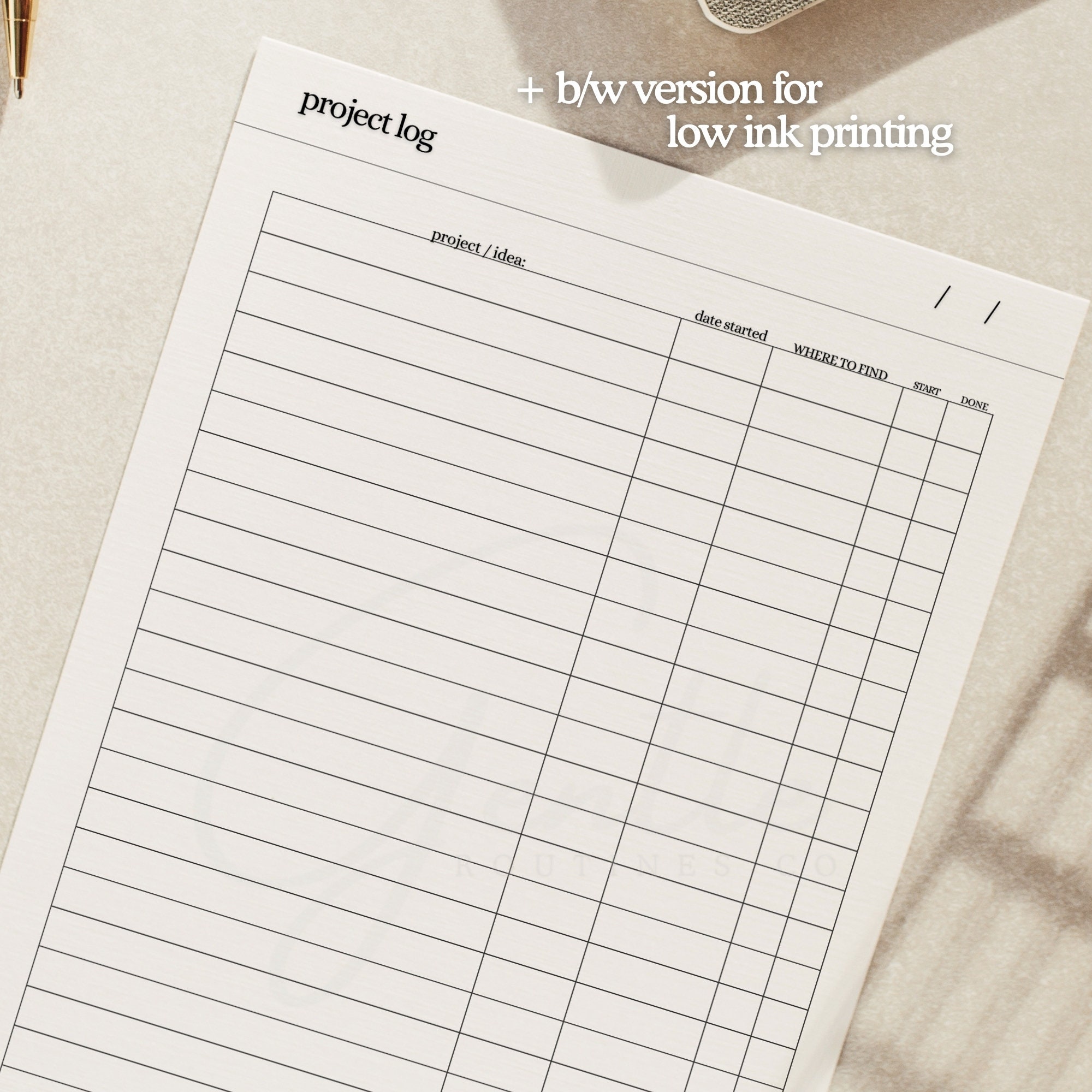 Project Log | Printable PDF | ADHD Planner | Canva Template | Digital ...