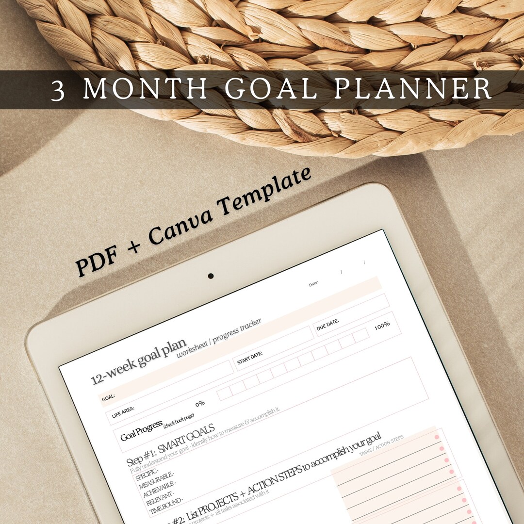 Quarterly Goal Planner | Smart Goal Worksheet | Self Improvement | ADHD ...