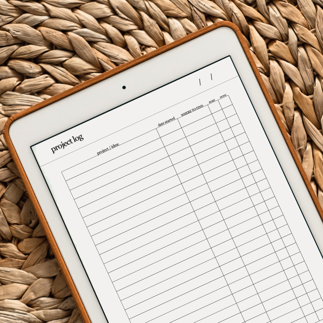 Project Log Printable PDF ADHD Planner Canva Template Digital Goal ...