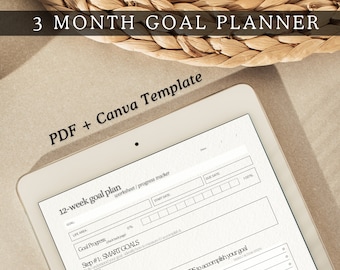 12 Week Goal Planner | Smart Goal Worksheet | Self Improvement | ADHD ...