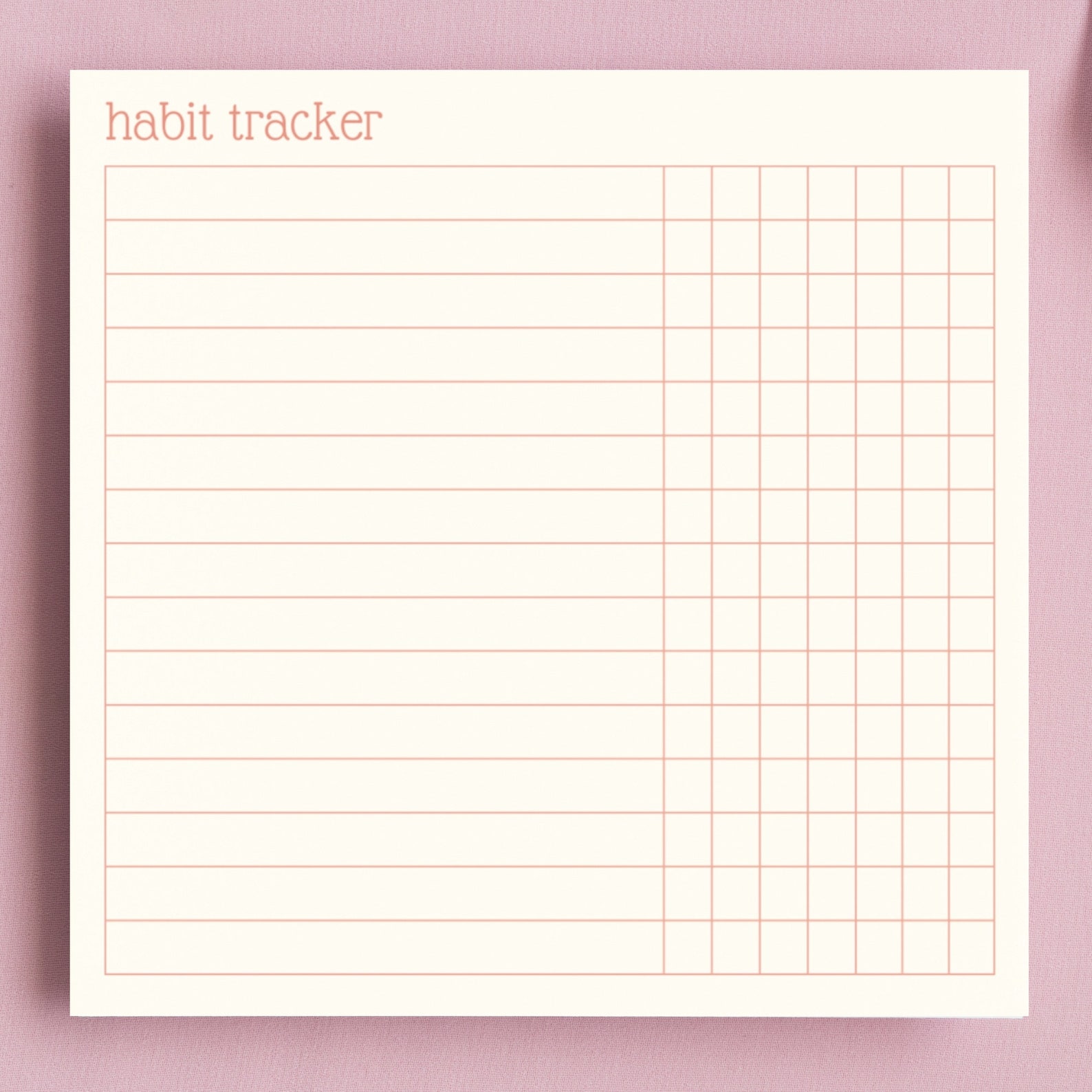 Habit Tracker Sticky Notepad - Cream - 50 Pages - 3x3 in - Functional ...