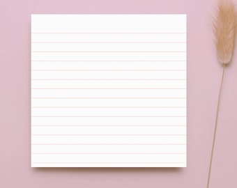 Lined Sticky Notepad - Cream - 50 Pages - 3x3 in - Functional Sticky ...