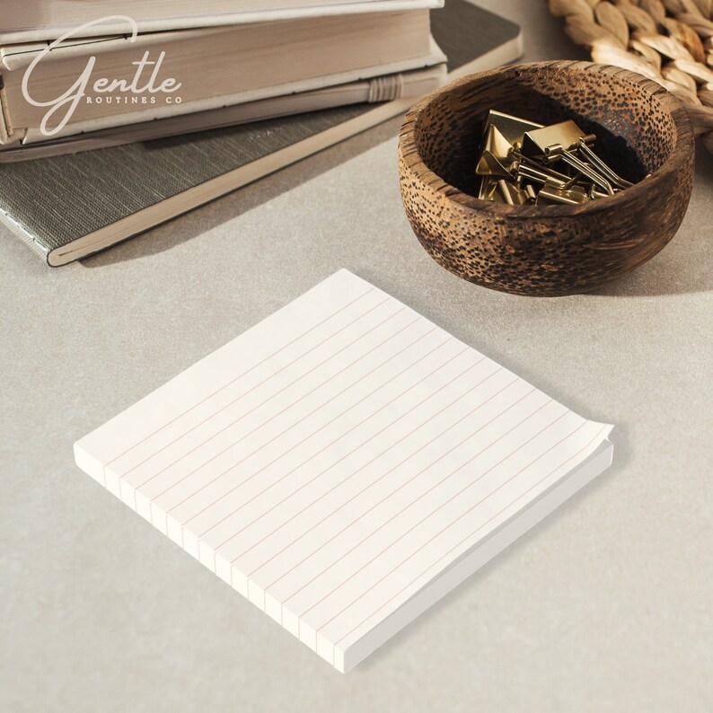 Lined Sticky Notepad - Cream - 50 Pages - 3x3 in - Functional Sticky ...