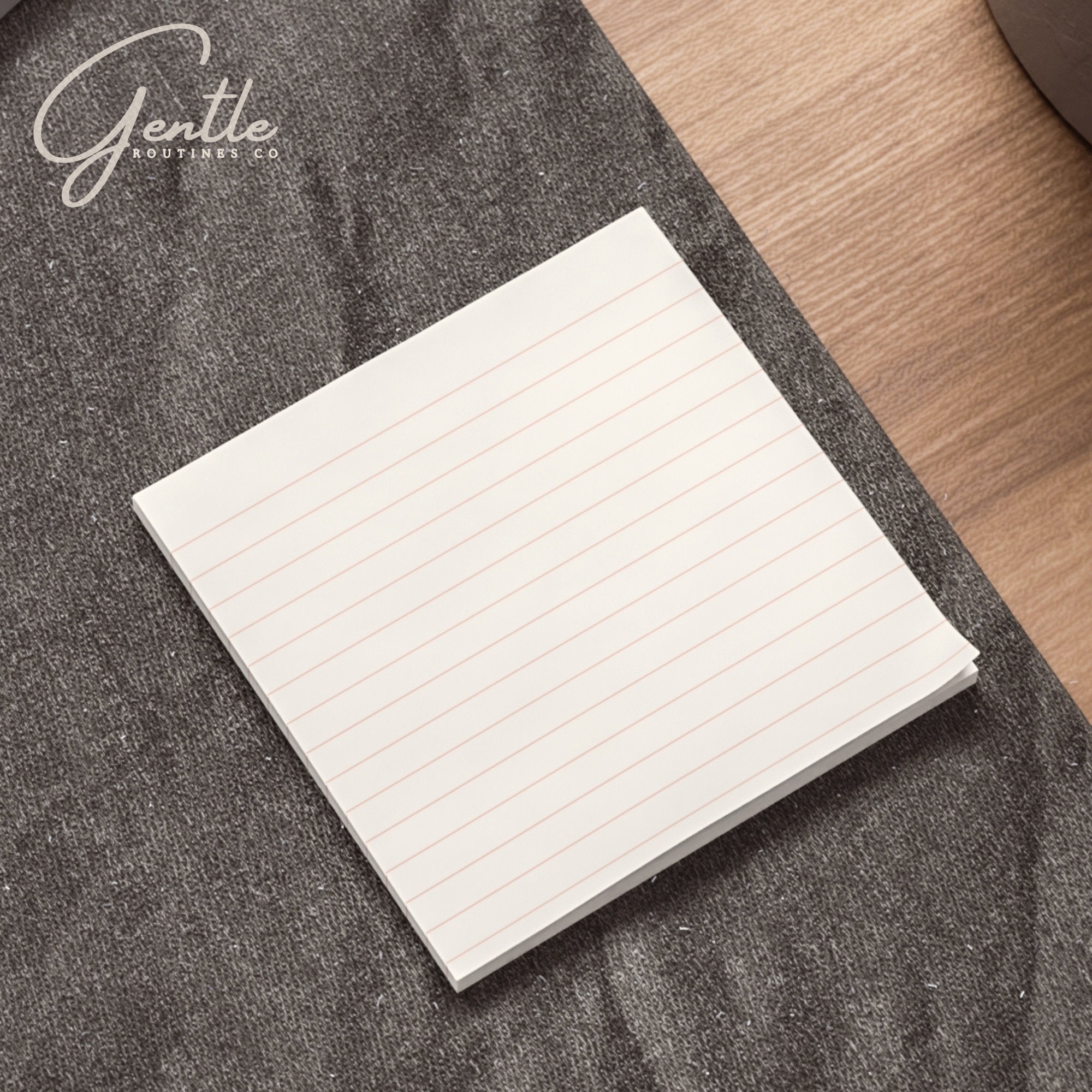 Lined Sticky Notepad - Cream - 50 Pages - 3x3 in - Functional Sticky ...