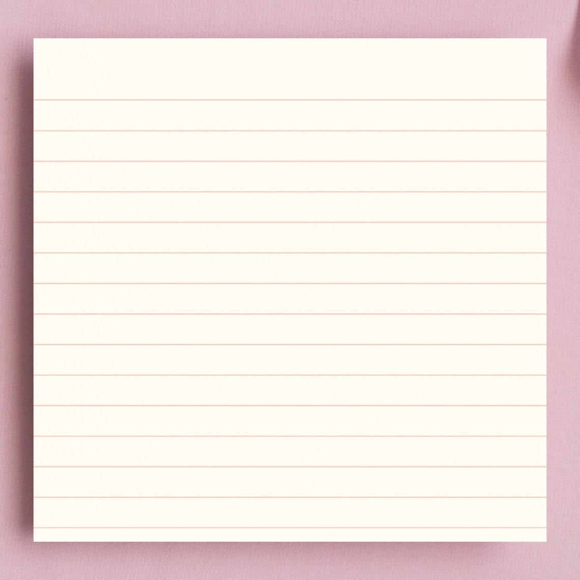 Lined Sticky Notepad - Cream - 50 Pages - 3x3 in - Functional Sticky ...