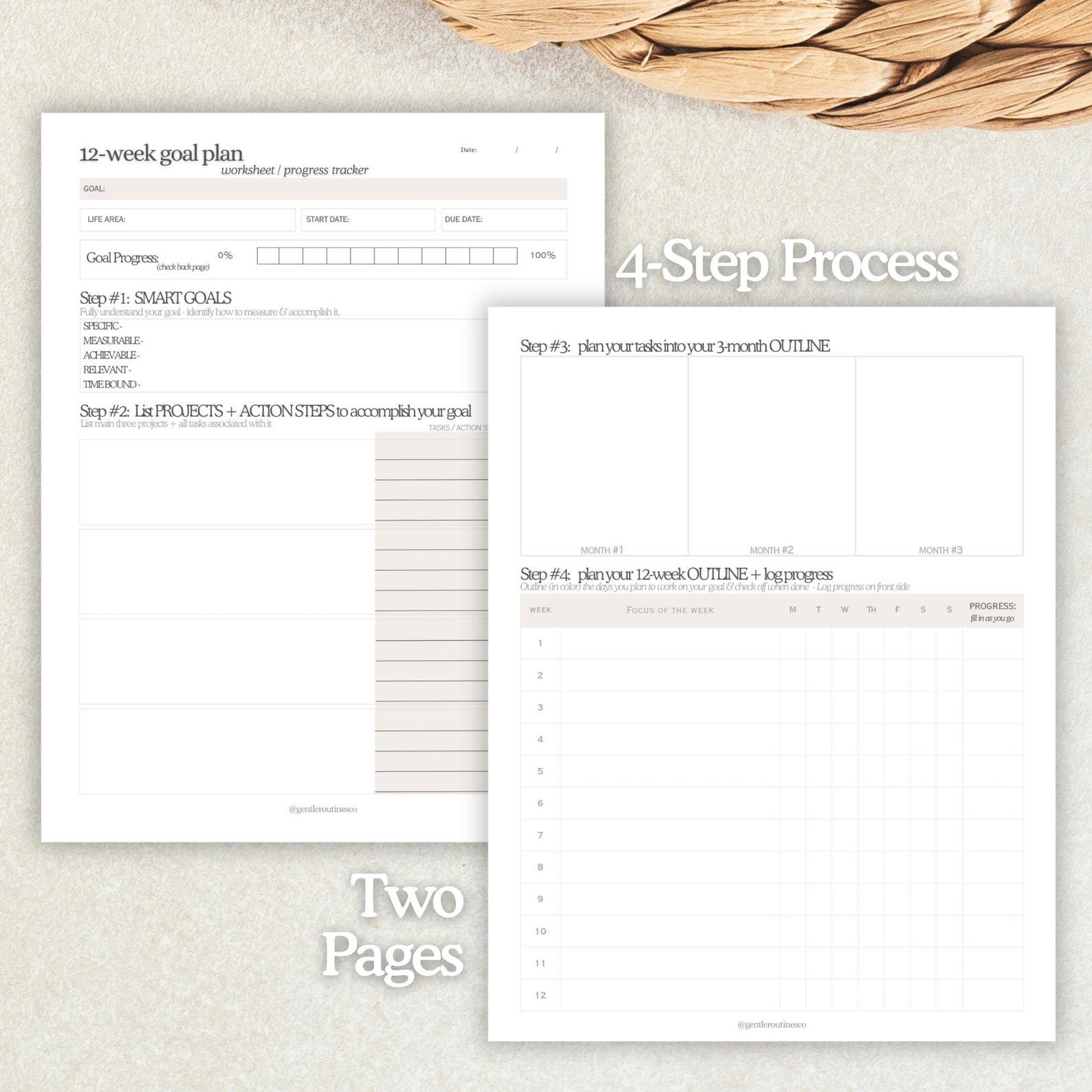 3 Month Goal Planner | Smart Goal Worksheet | Self Improvement | ADHD ...