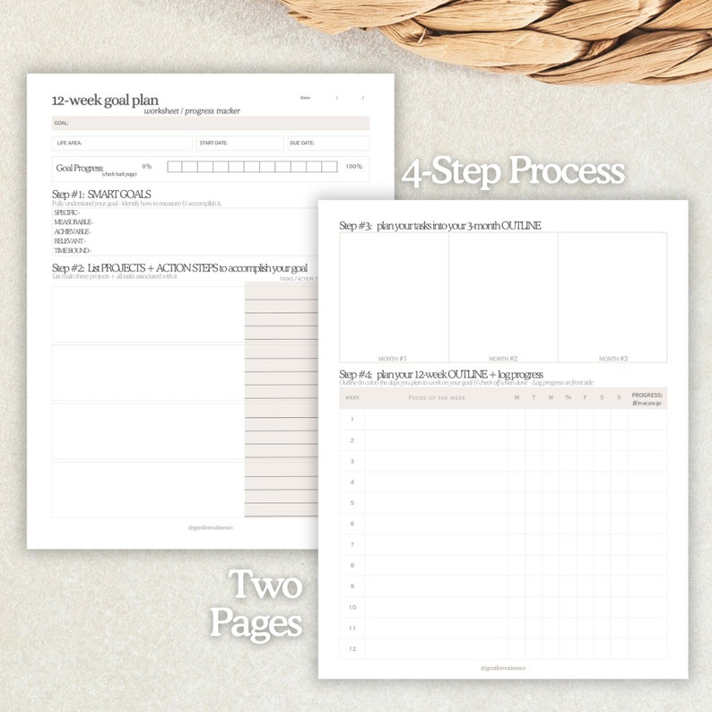 3 Month Goal Planner | Smart Goal Worksheet | Self Improvement | ADHD ...